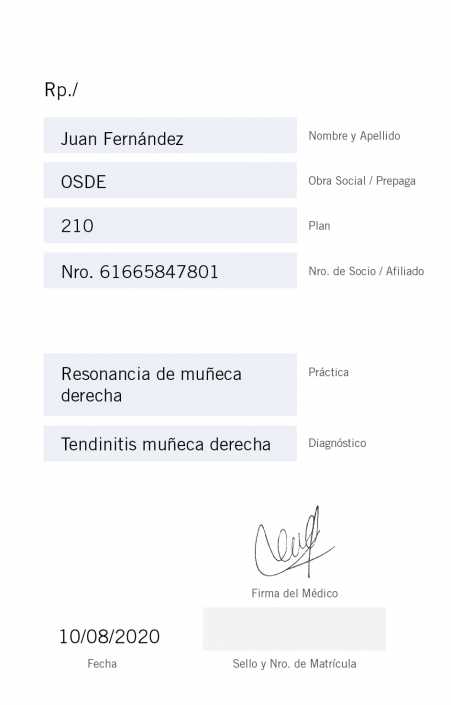Orden Médica - Diagnóstico Tesla Orden Médica - Diagnóstico Tesla